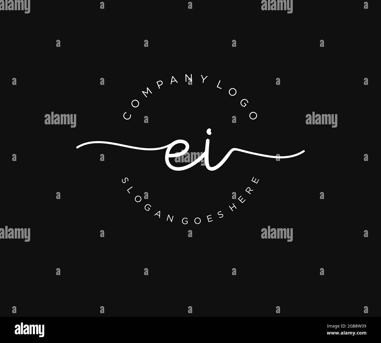 EI Feminine logo beauty monogram and elegant logo design, handwriting ...
