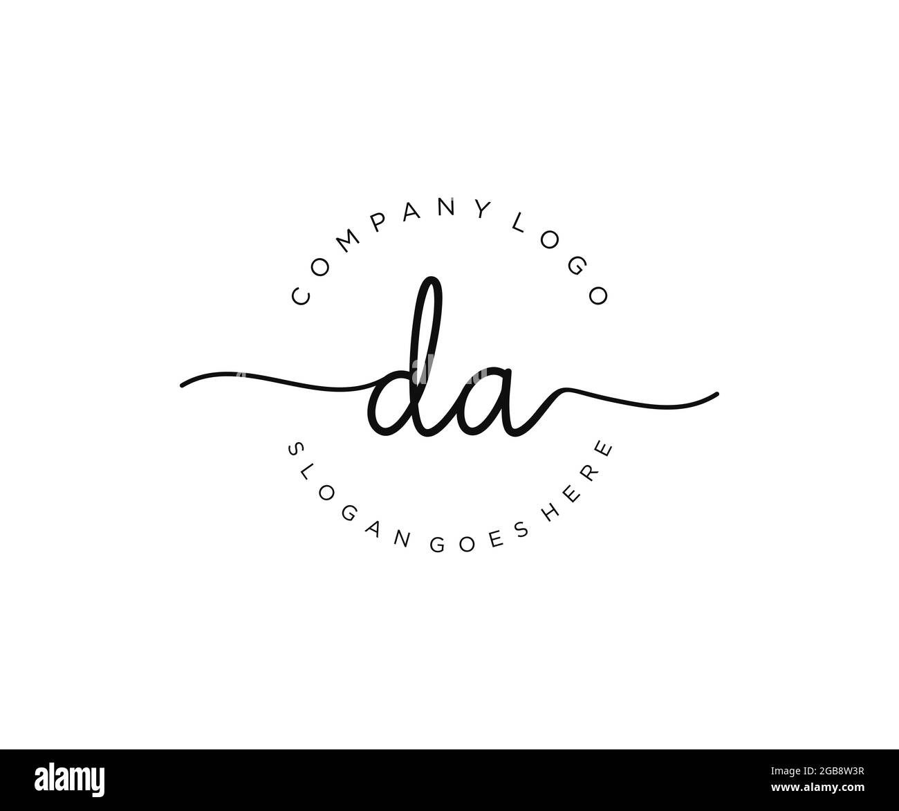DA Feminine logo beauty monogram and elegant logo design, handwriting ...