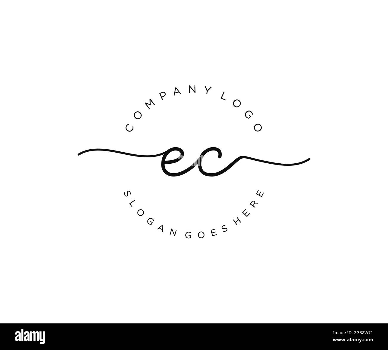 EC Feminine logo beauty monogram and elegant logo design, handwriting ...