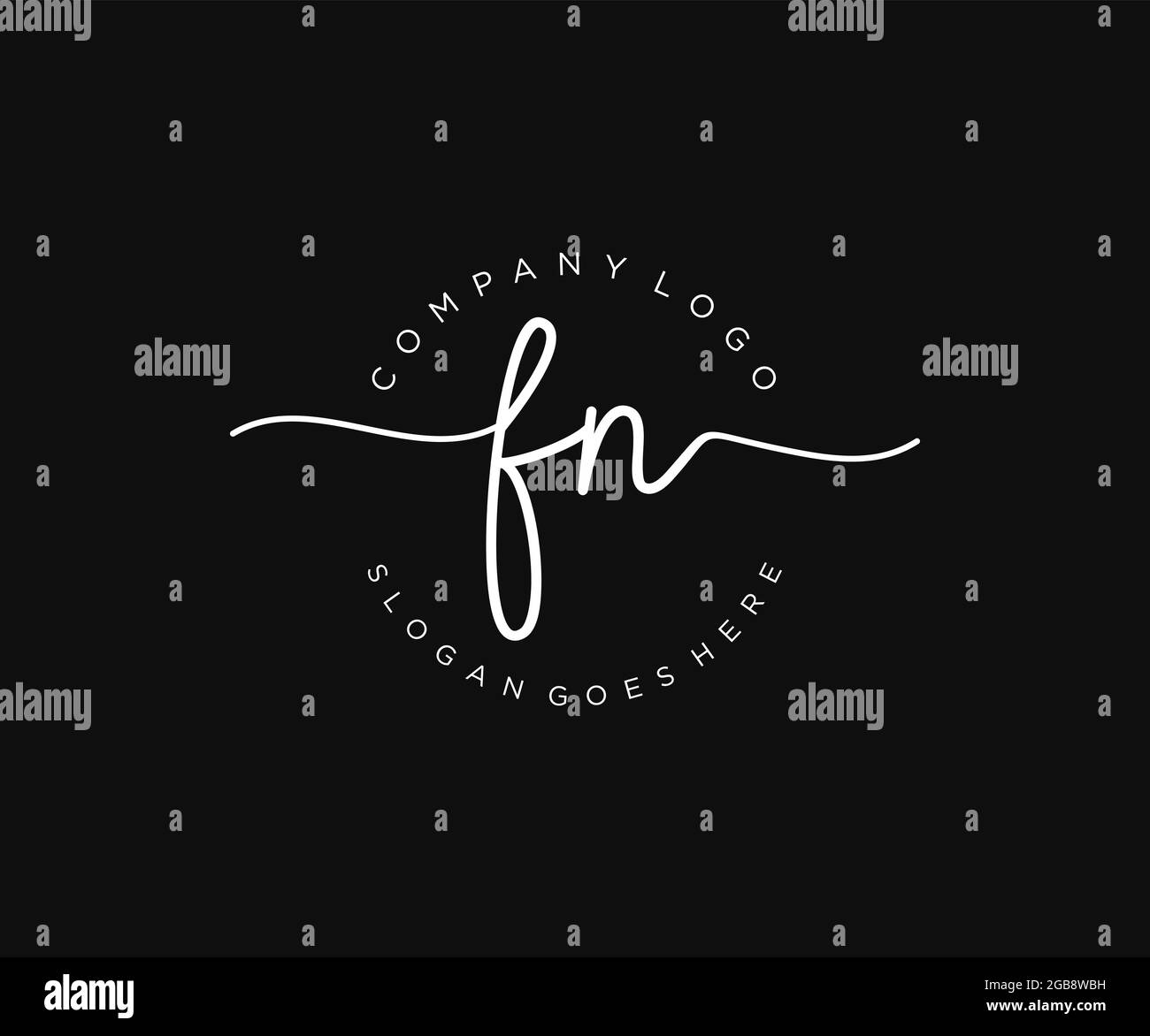 FN Feminine logo beauty monogram and elegant logo design, handwriting ...