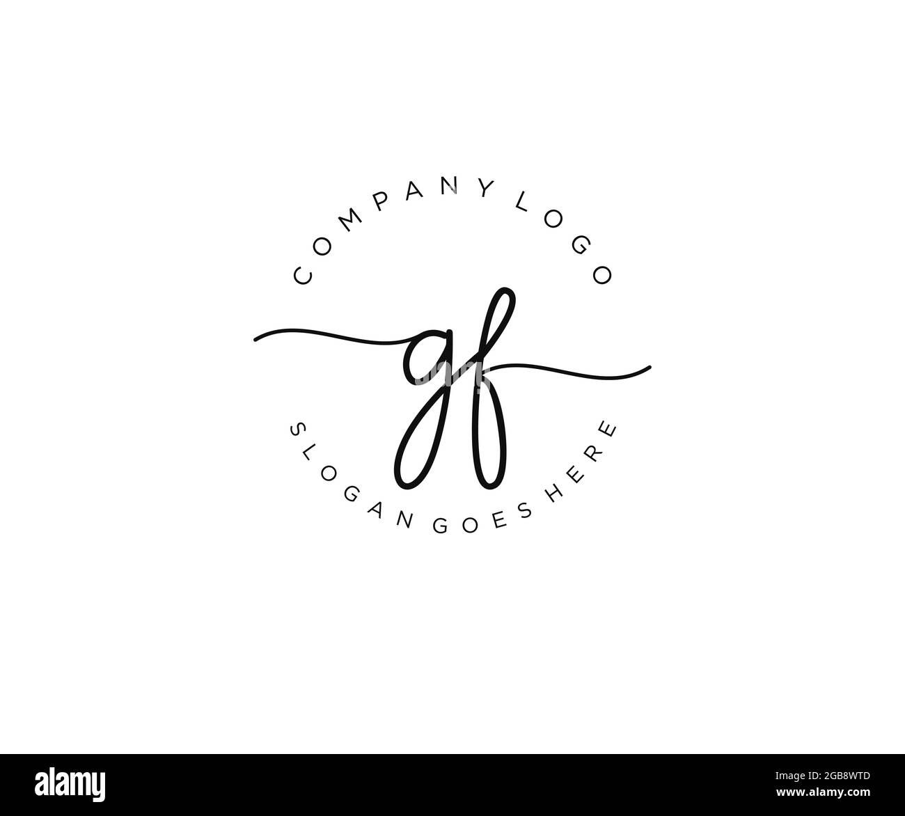 GF Feminine logo beauty monogram and elegant logo design, handwriting ...