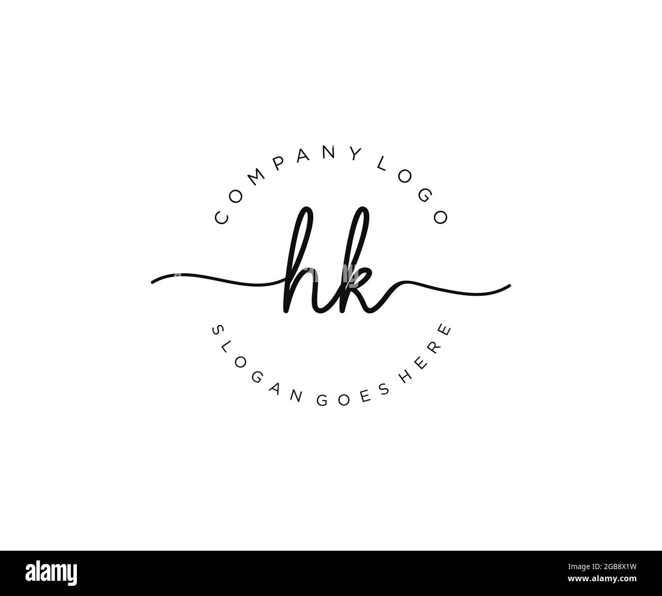 HK Feminine logo beauty monogram and elegant logo design, handwriting ...