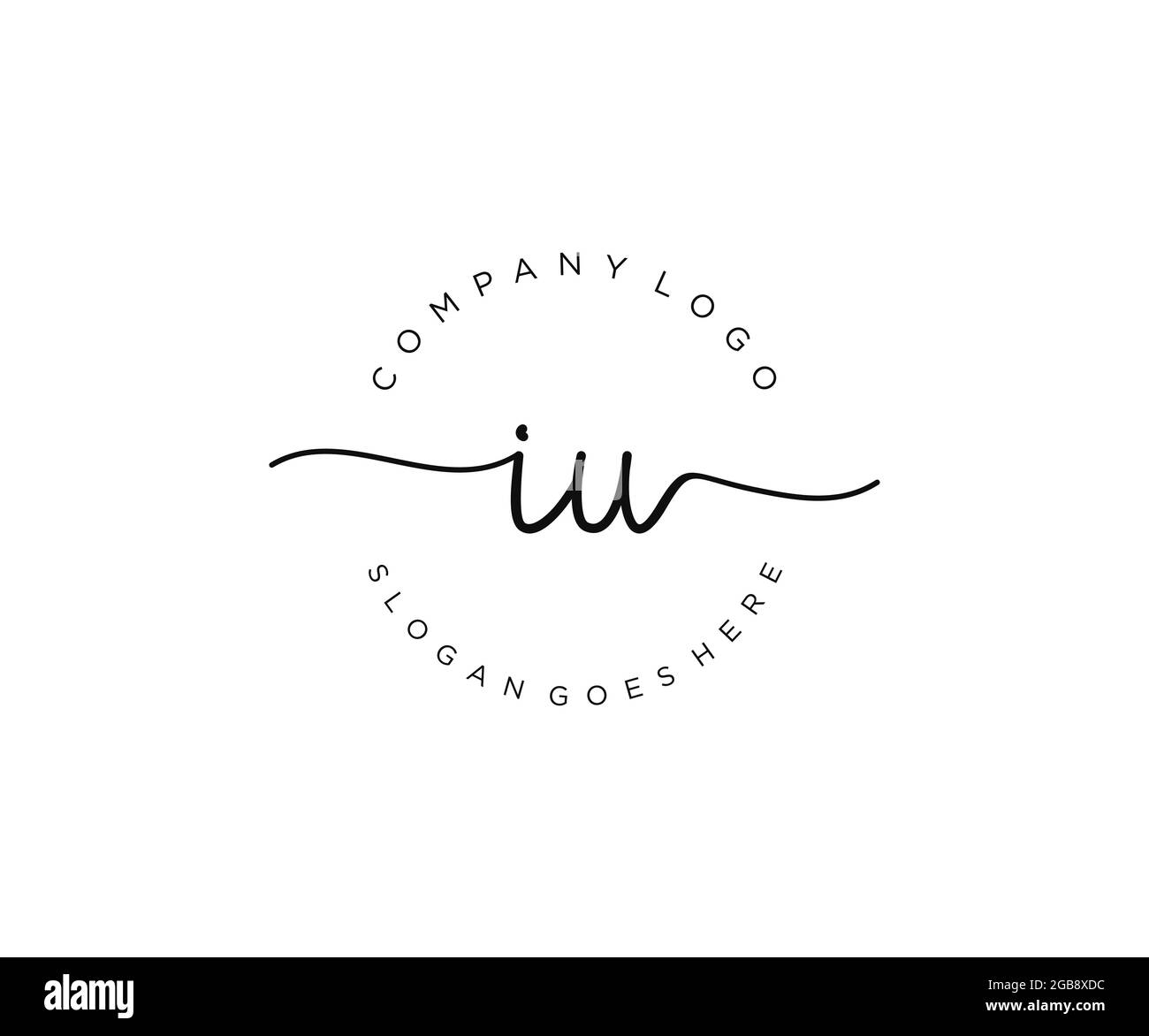 IU Feminine logo beauty monogram and elegant logo design, handwriting ...