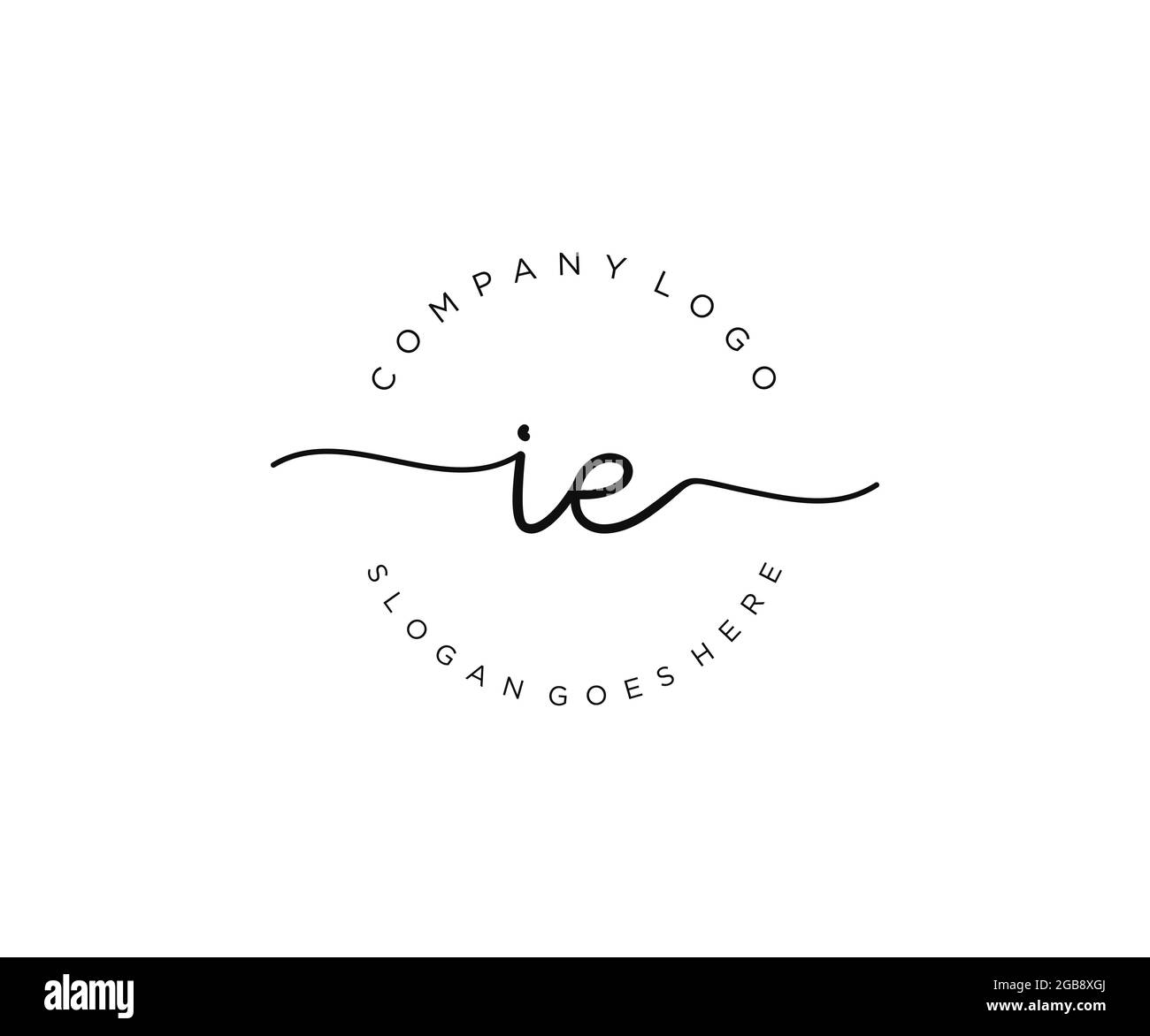 IE Feminine logo beauty monogram and elegant logo design, handwriting ...