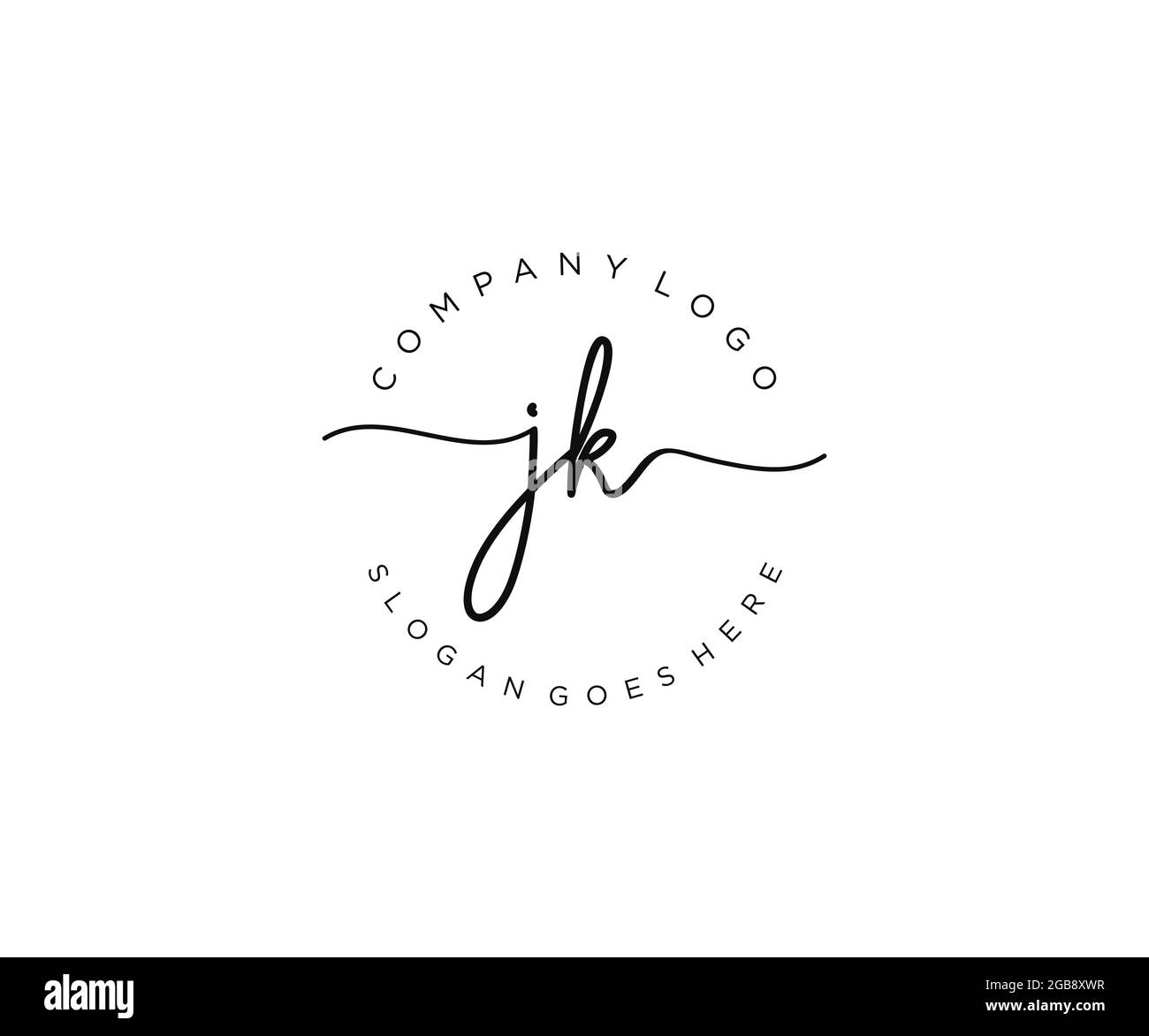 JK Feminine logo beauty monogram and elegant logo design, handwriting ...