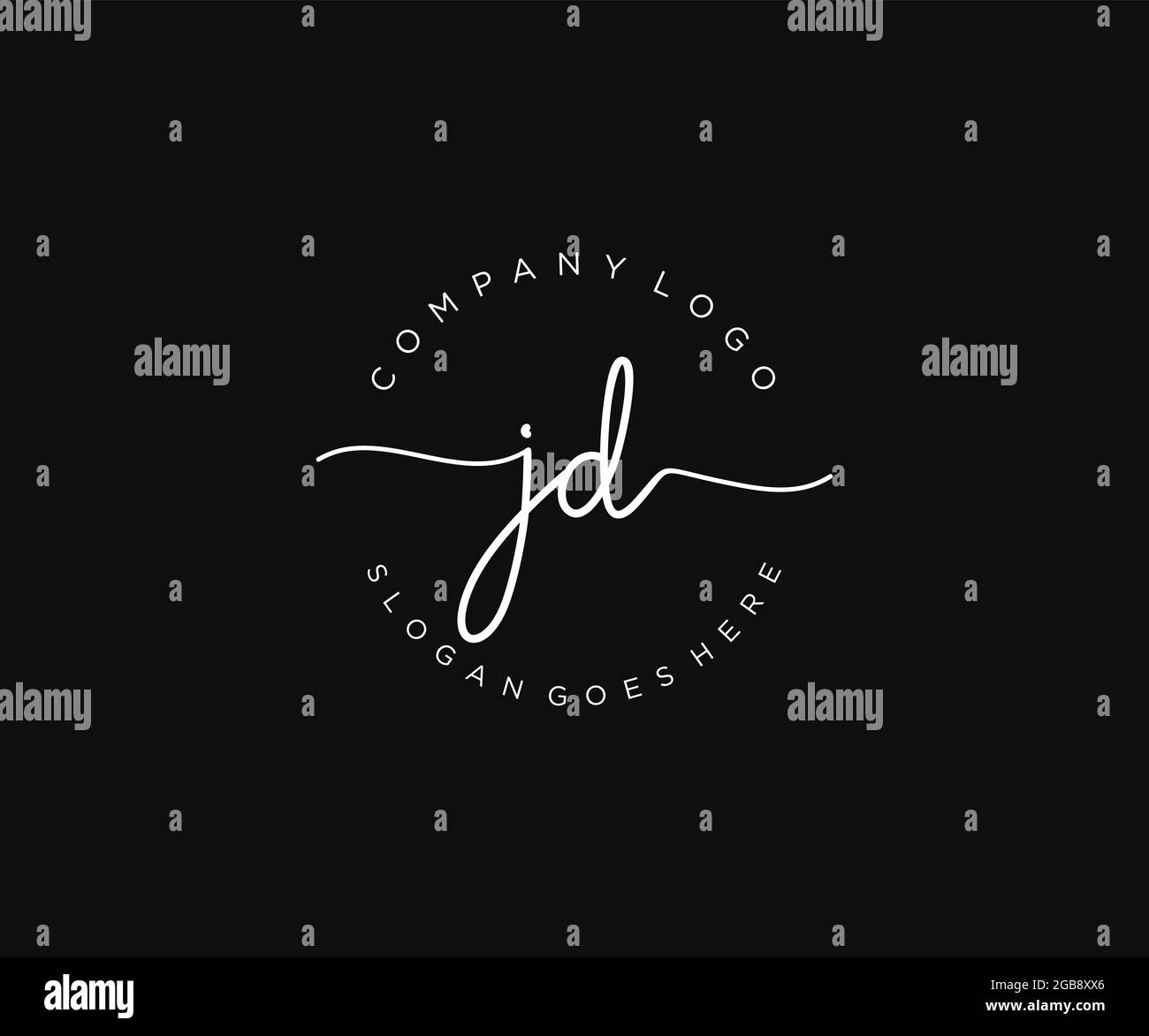 JD Feminine logo beauty monogram and elegant logo design, handwriting ...