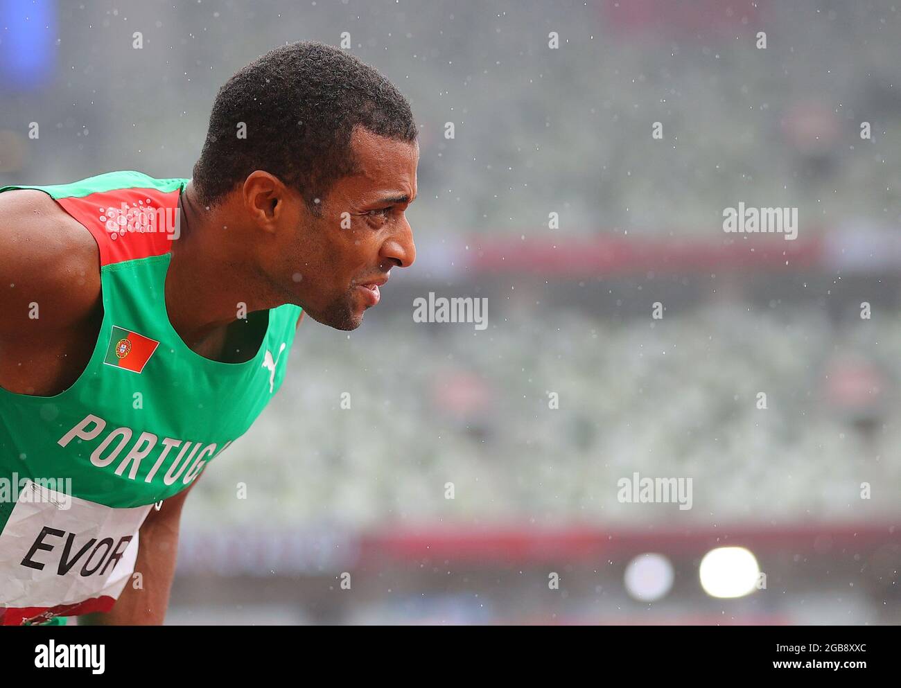 Tokyo, Japan. 3rd Aug, 2021. Nelson Evora of Portugal reacts during the ...