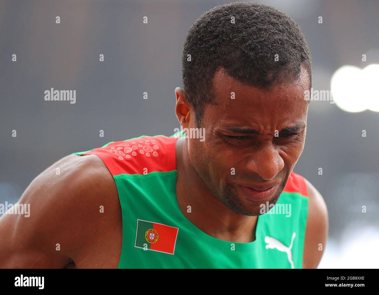 Tokyo, Japan. 3rd Aug, 2021. Nelson Evora of Portugal reacts during the ...