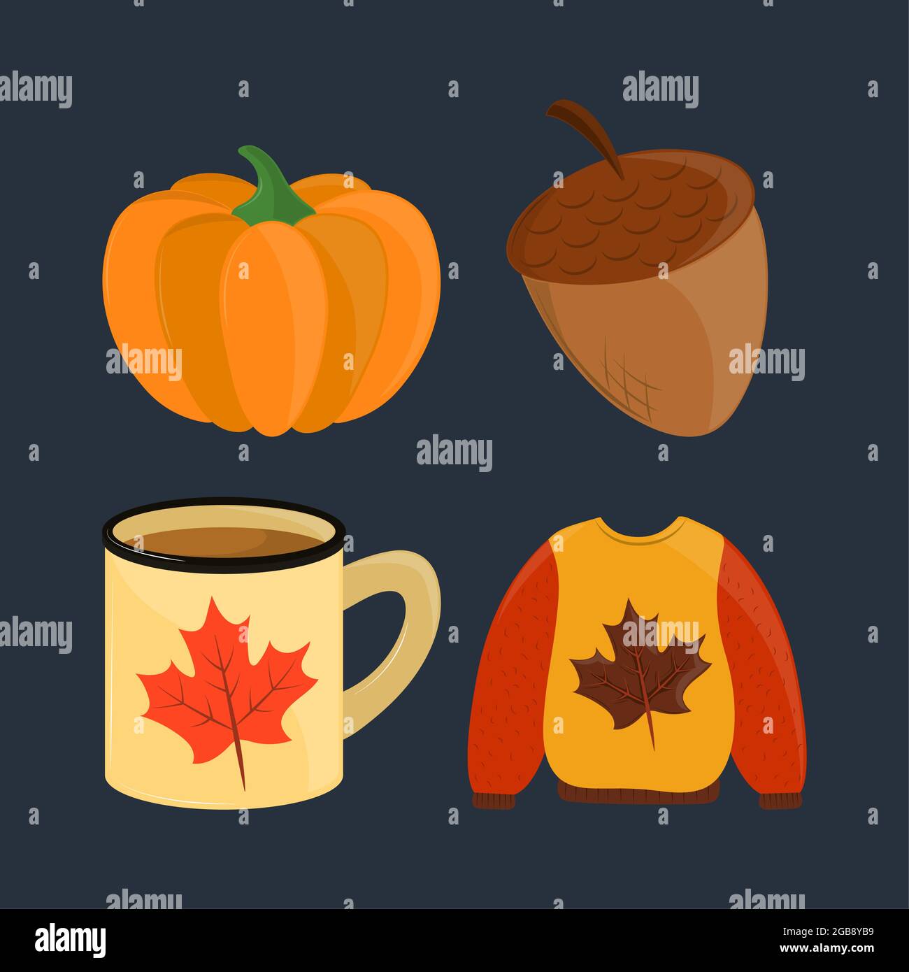 icon set autumn season Stock Vector Image & Art - Alamy