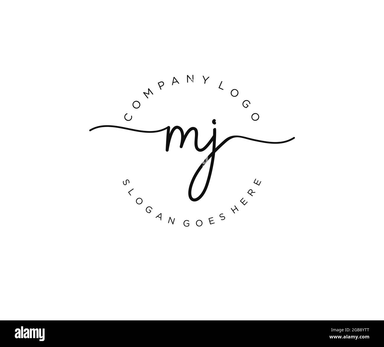 MJ Feminine logo beauty monogram and elegant logo design, handwriting ...