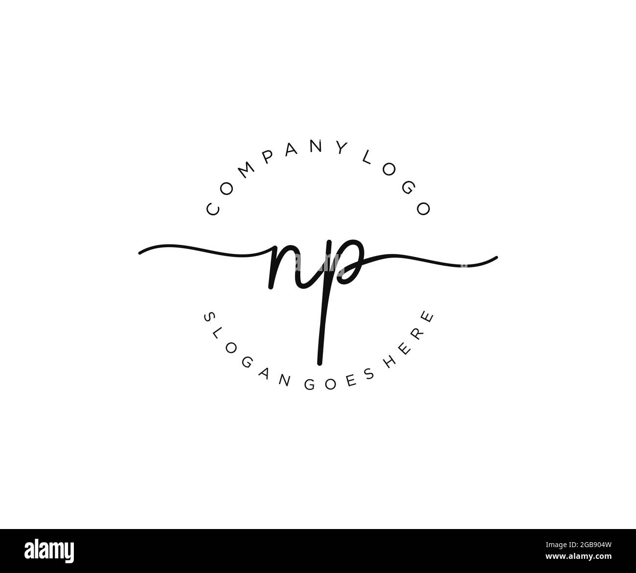 NP Feminine logo beauty monogram and elegant logo design, handwriting ...