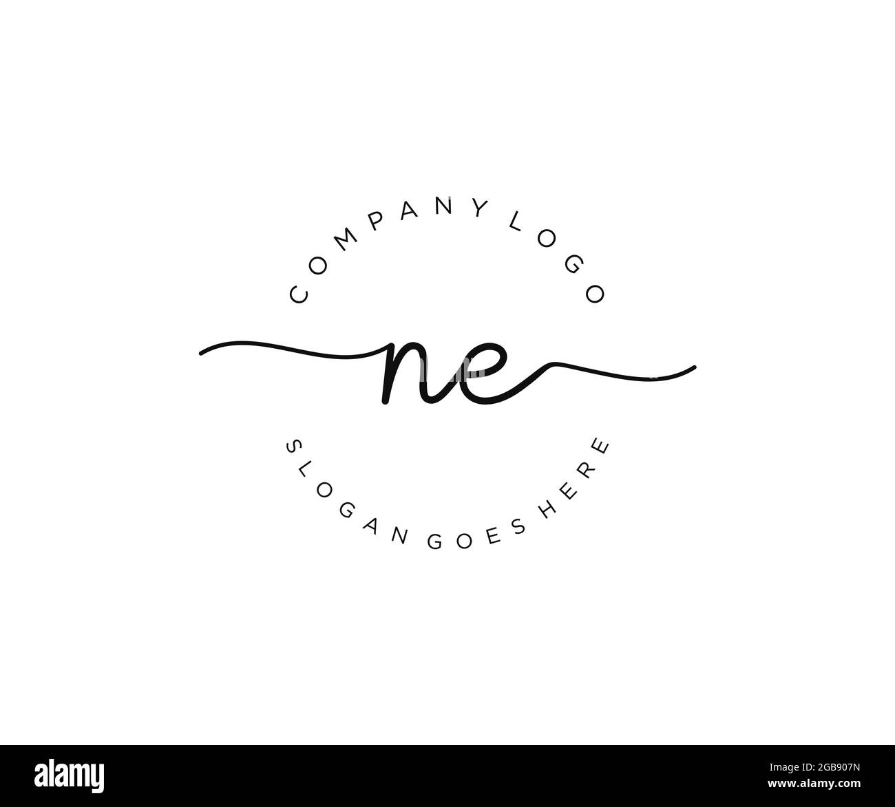 NE Feminine logo beauty monogram and elegant logo design, handwriting ...