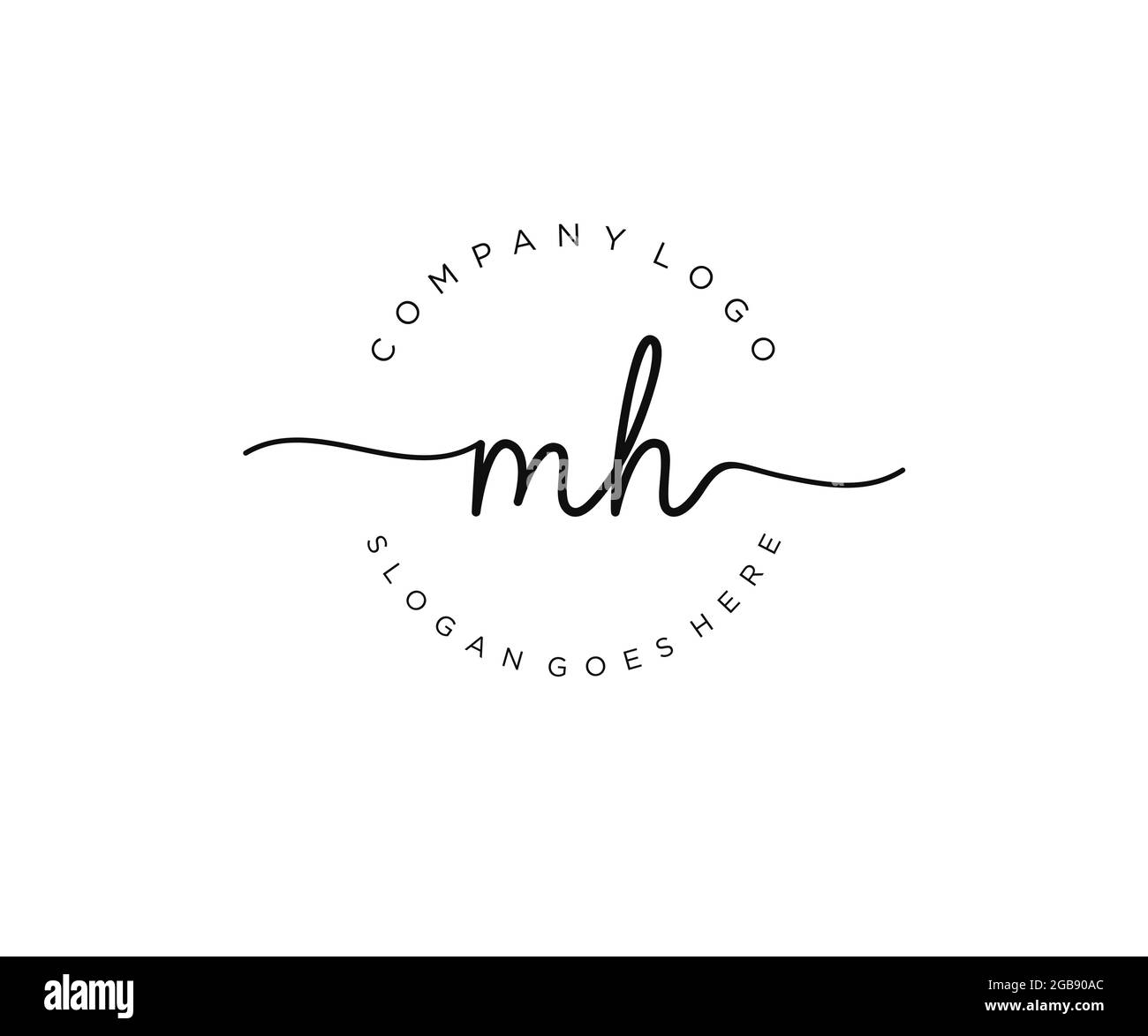 MH Feminine logo beauty monogram and elegant logo design, handwriting ...