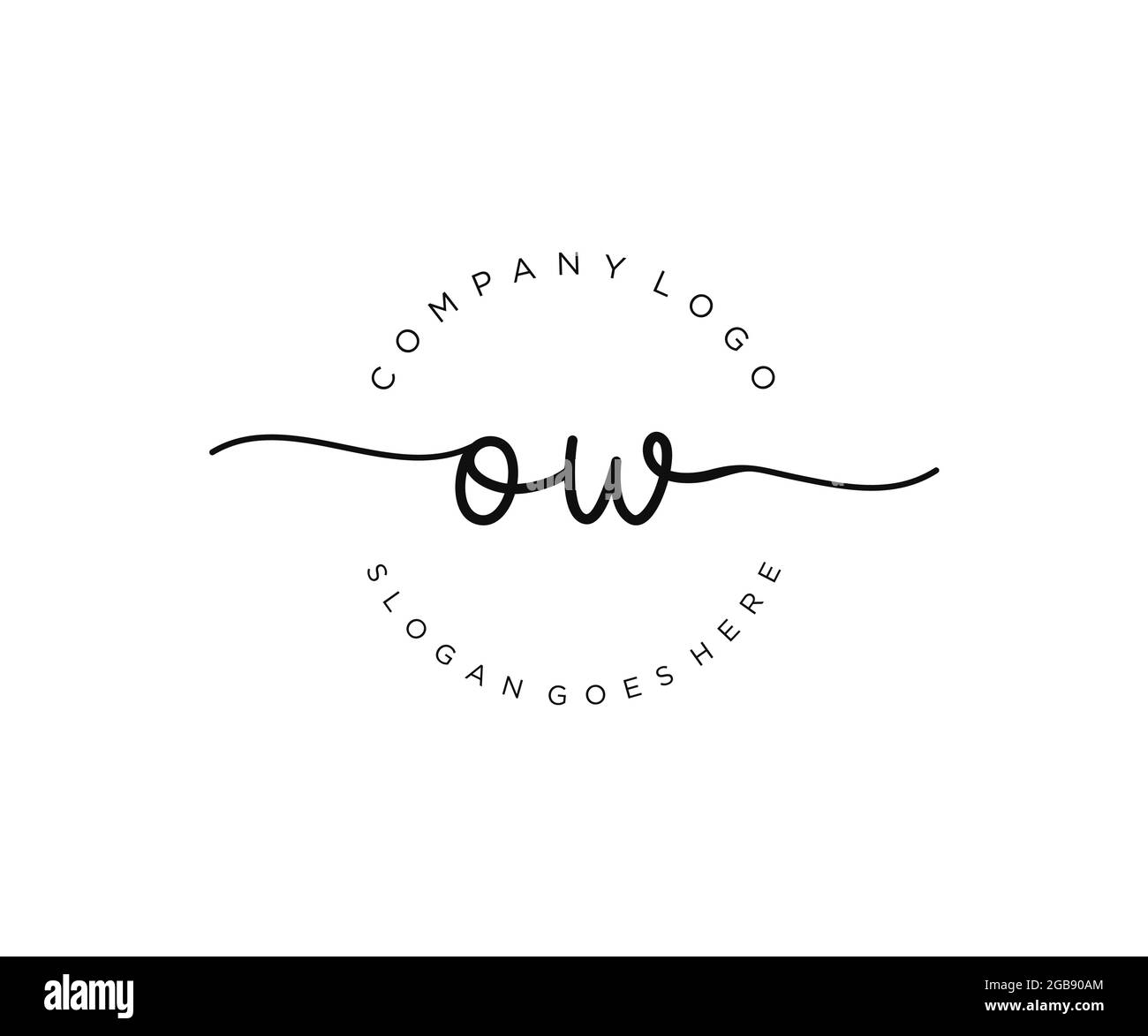 OW Feminine logo beauty monogram and elegant logo design, handwriting ...