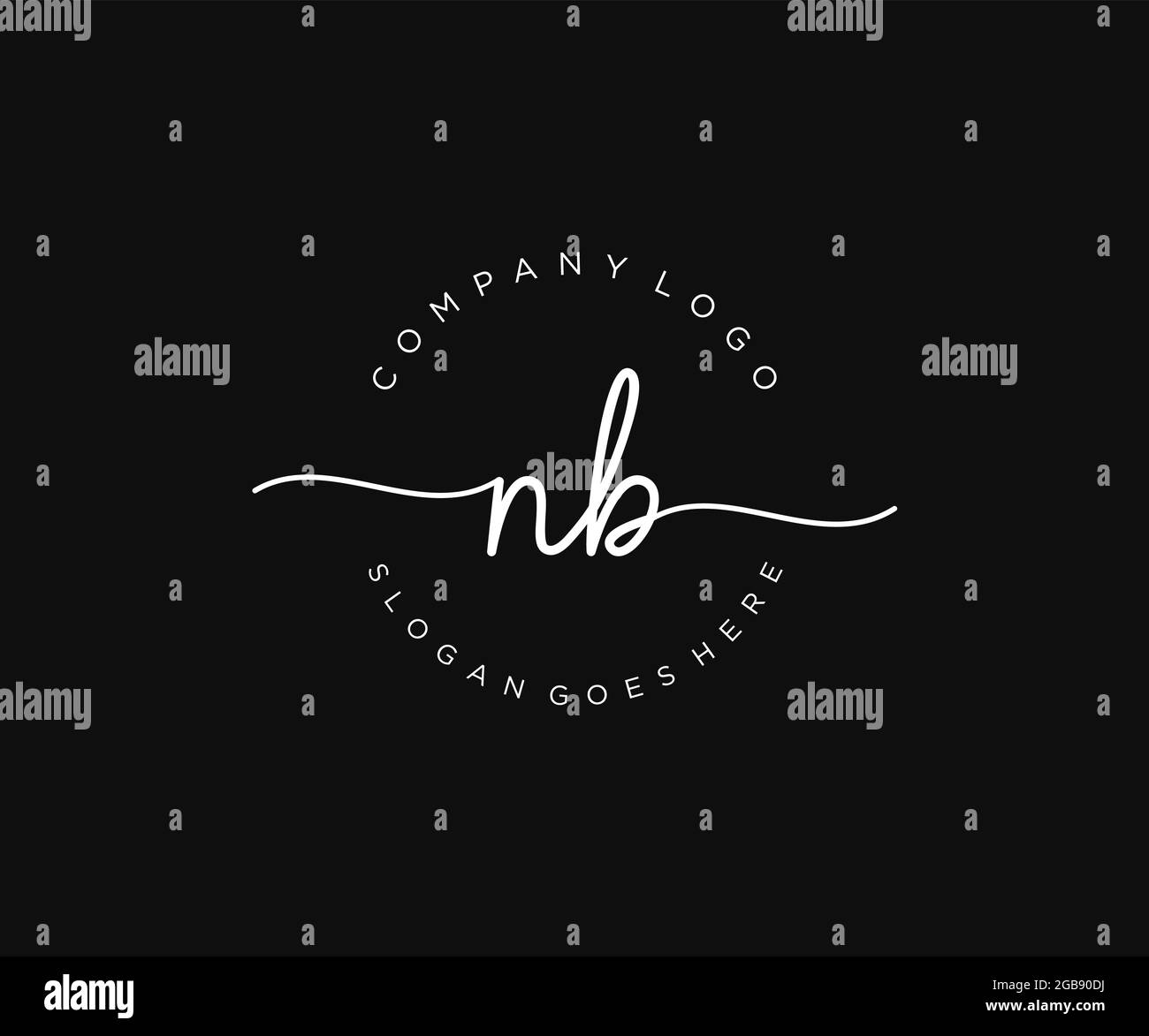 NB Feminine logo beauty monogram and elegant logo design, handwriting ...