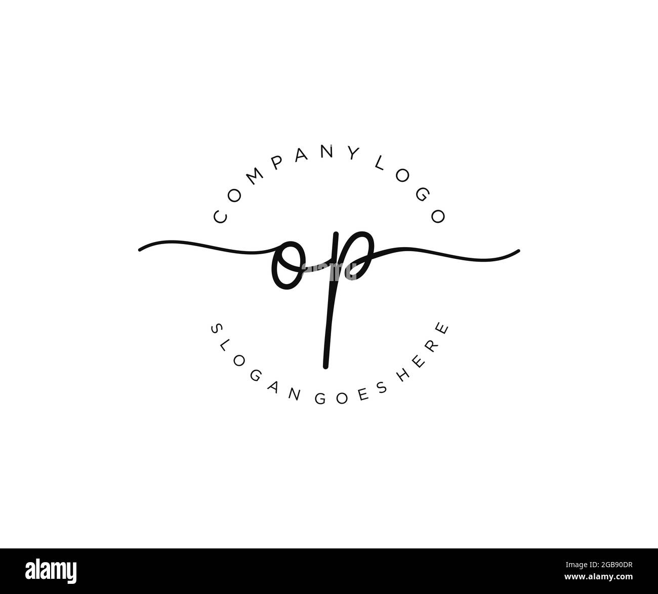 OP Feminine logo beauty monogram and elegant logo design, handwriting ...