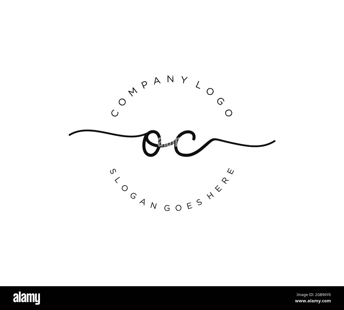 OC Feminine logo beauty monogram and elegant logo design, handwriting ...