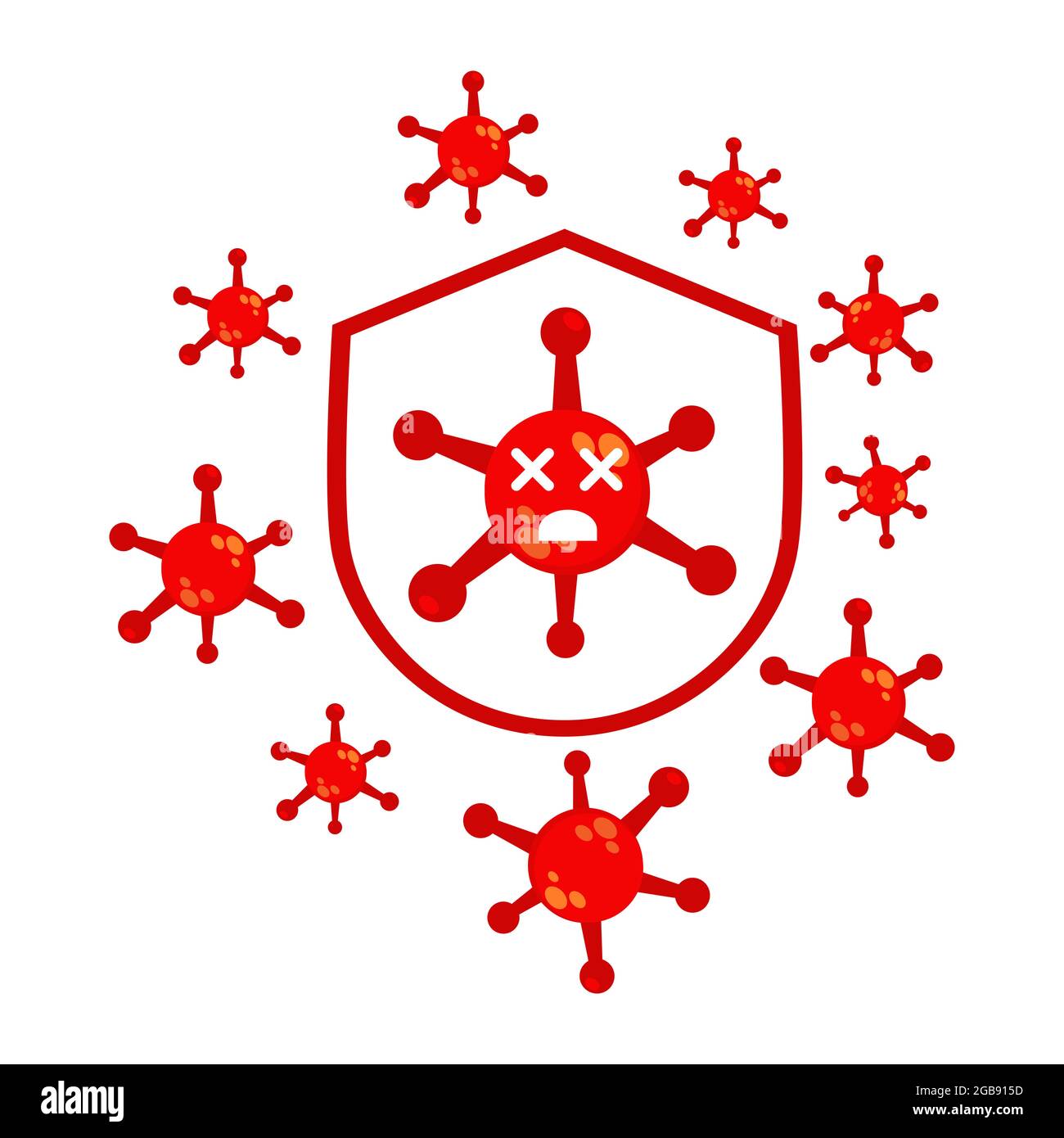 virus with shield illustration design. pandemic virus protection ...