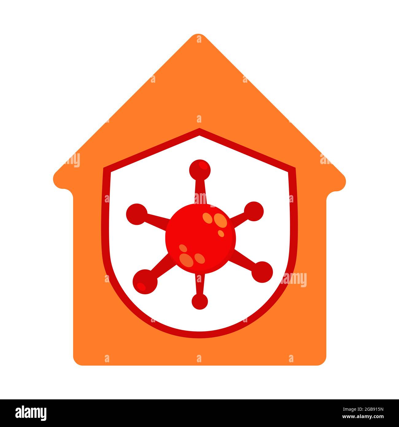 home with virus and shield illustration design. pandemic virus ...
