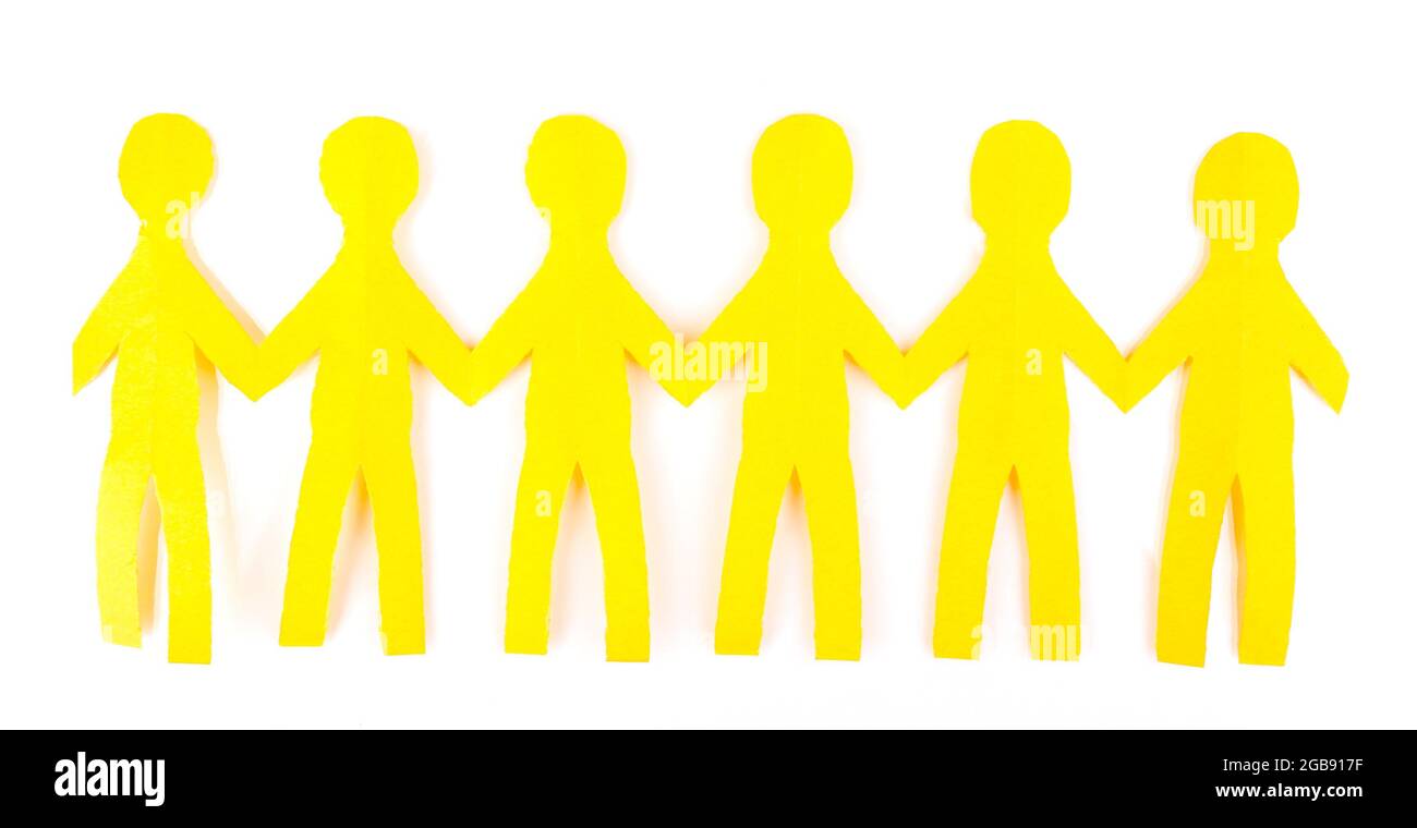 Paper people isolated on white Stock Photo - Alamy