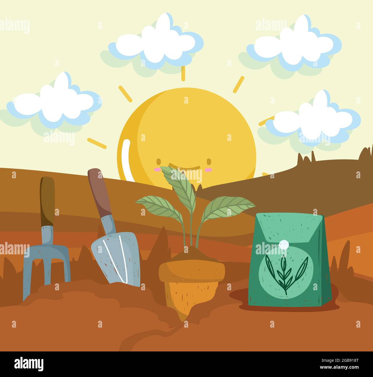 cartoon garden tools Stock Vector Image & Art - Alamy