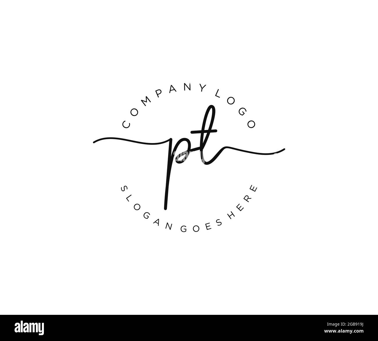 PT Feminine logo beauty monogram and elegant logo design, handwriting ...
