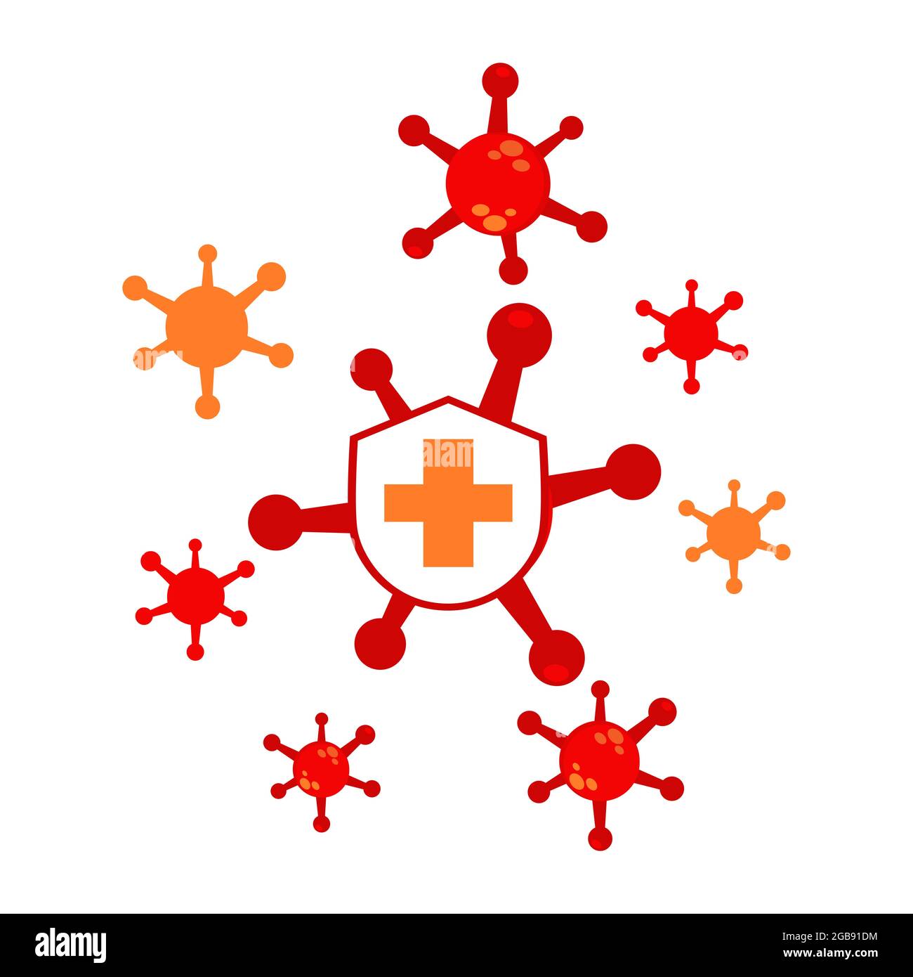 shield with health symbol illustration design. pandemic virus ...