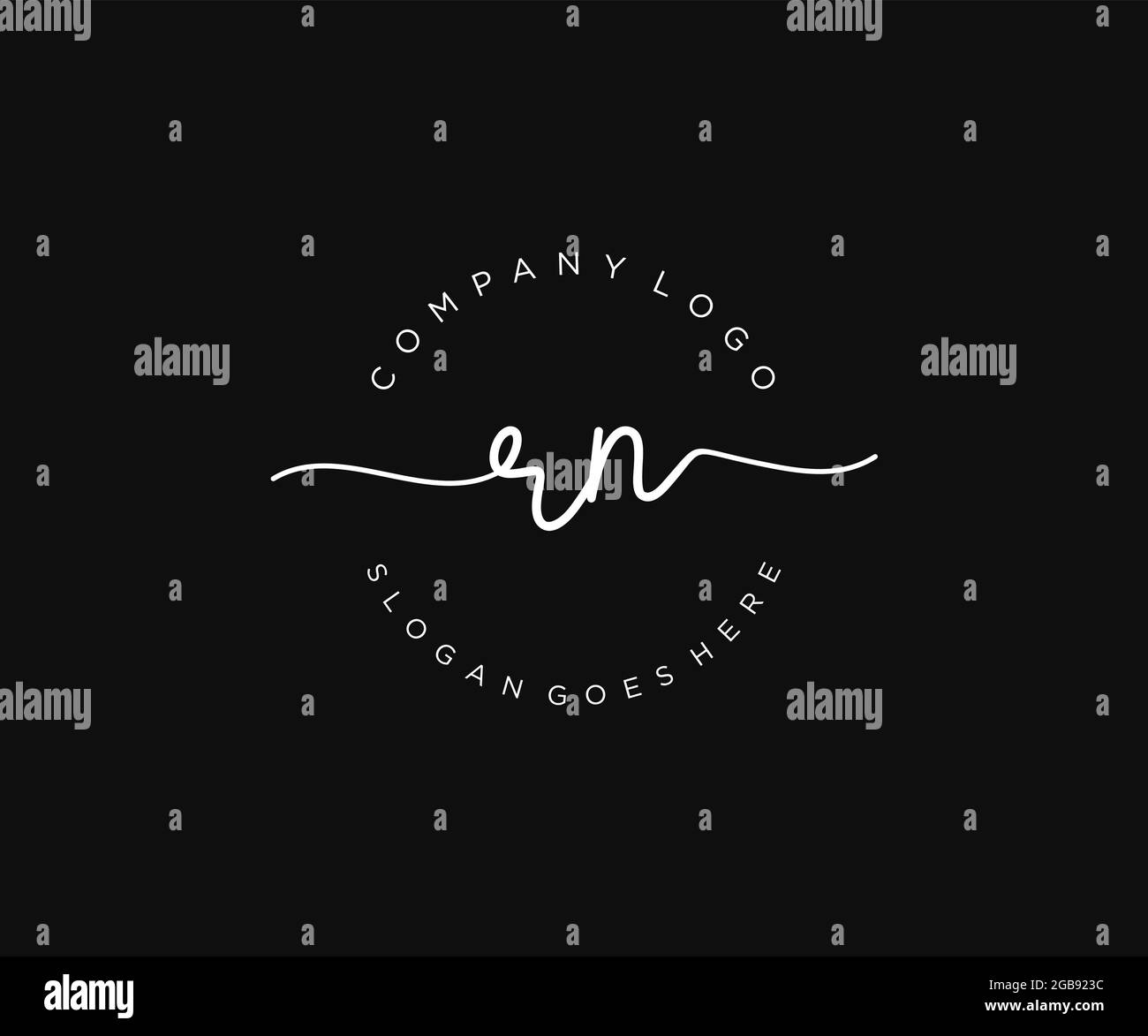 RN Feminine logo beauty monogram and elegant logo design, handwriting ...