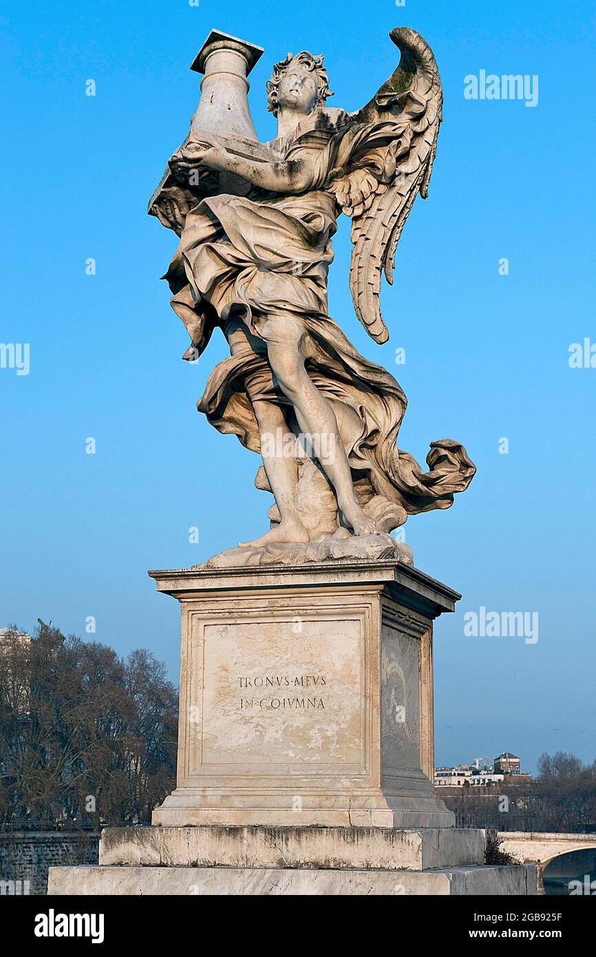 Statue of Angel on Angel Bridge, Rome, Lazio, Italy Stock Photo - Alamy
