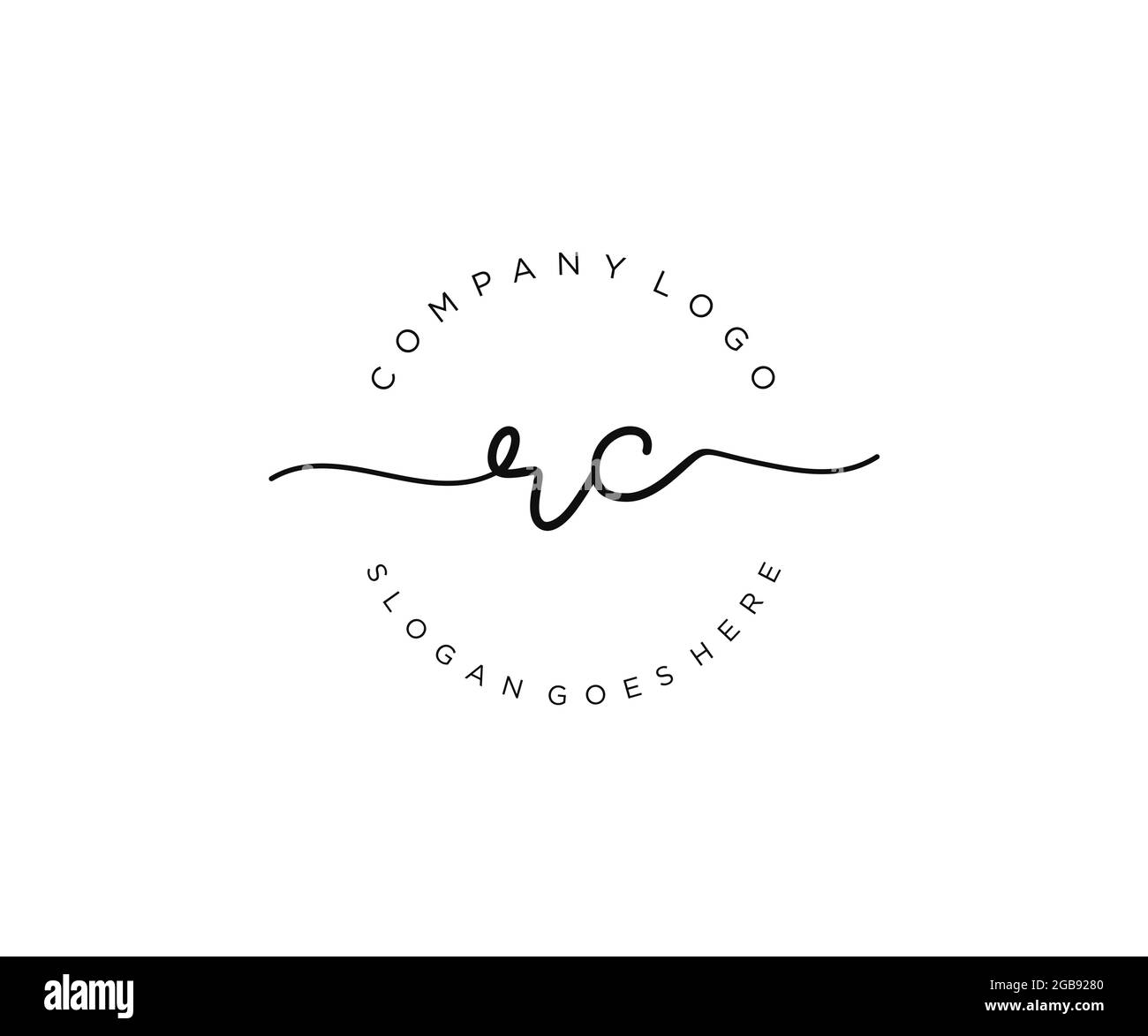 RC Feminine logo beauty monogram and elegant logo design, handwriting ...
