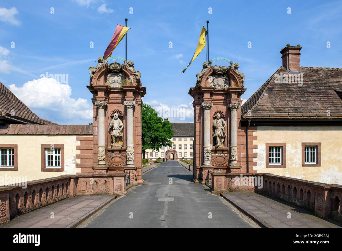 Main entrance of Corvey Castle and Monastery, Hoexter, North Rhine ...