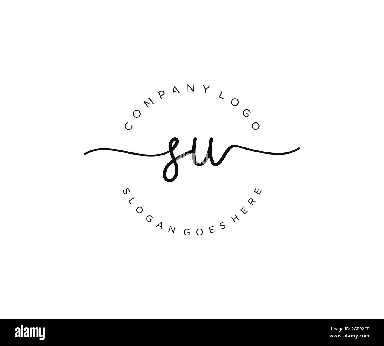 SU Feminine logo beauty monogram and elegant logo design, handwriting ...