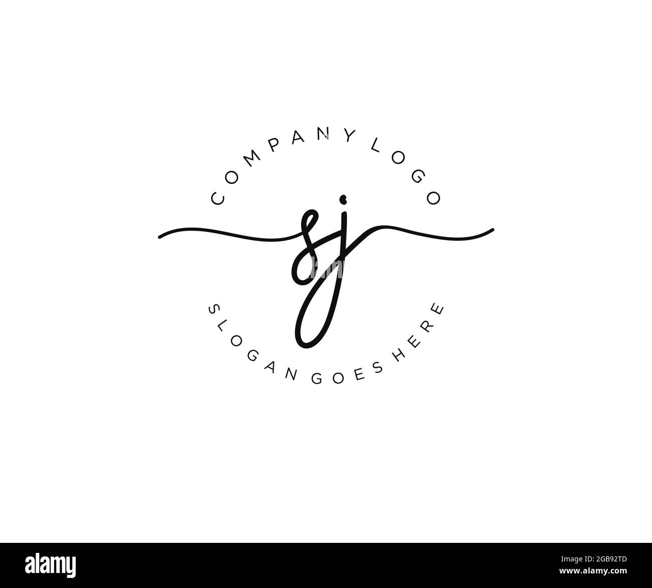 SJ Feminine logo beauty monogram and elegant logo design, handwriting ...