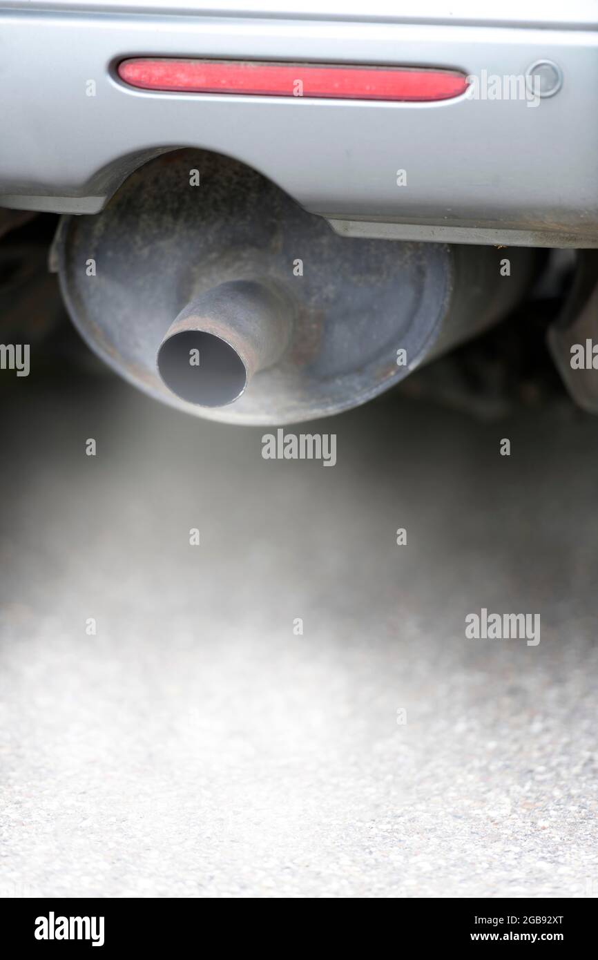 Exhaust with exhaust gases of a combustion engine, diesel engine, Baden ...
