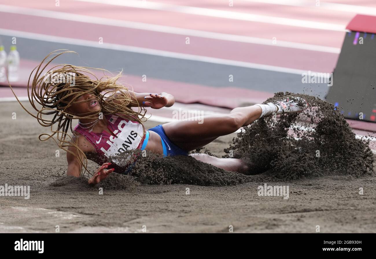 USA's Tara Davis during the Women's Long Jump Final at the Olympic ...