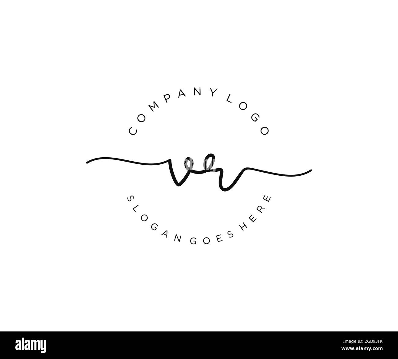 VR Feminine logo beauty monogram and elegant logo design, handwriting ...