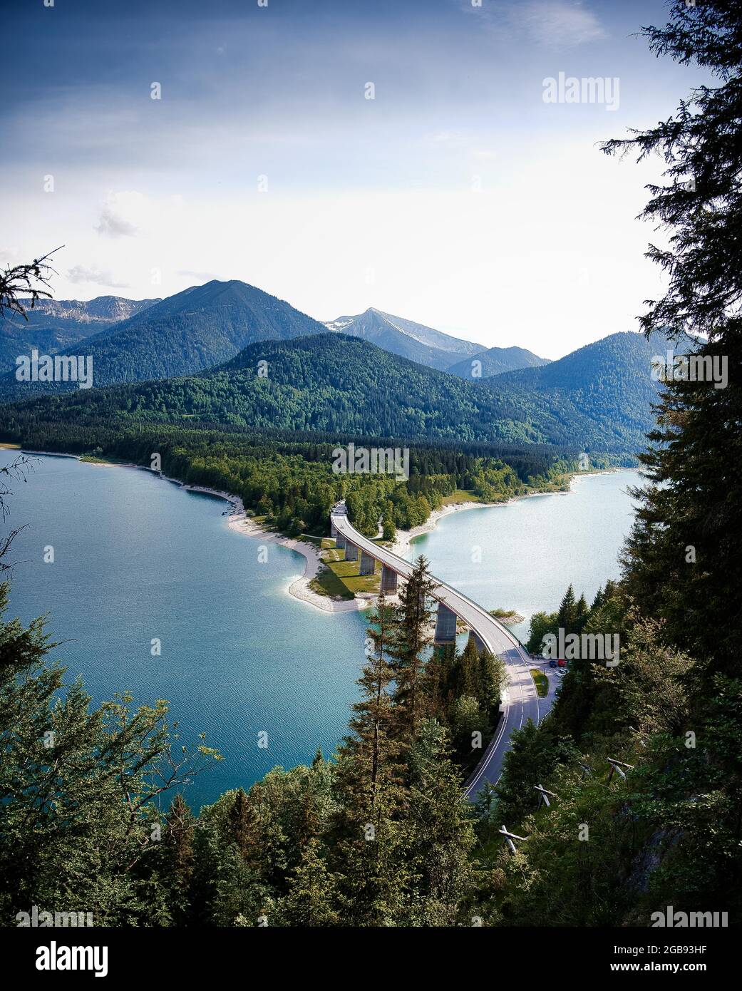 Bridge from country road of Sylvensteinsee, Bavaria, Germany Stock ...