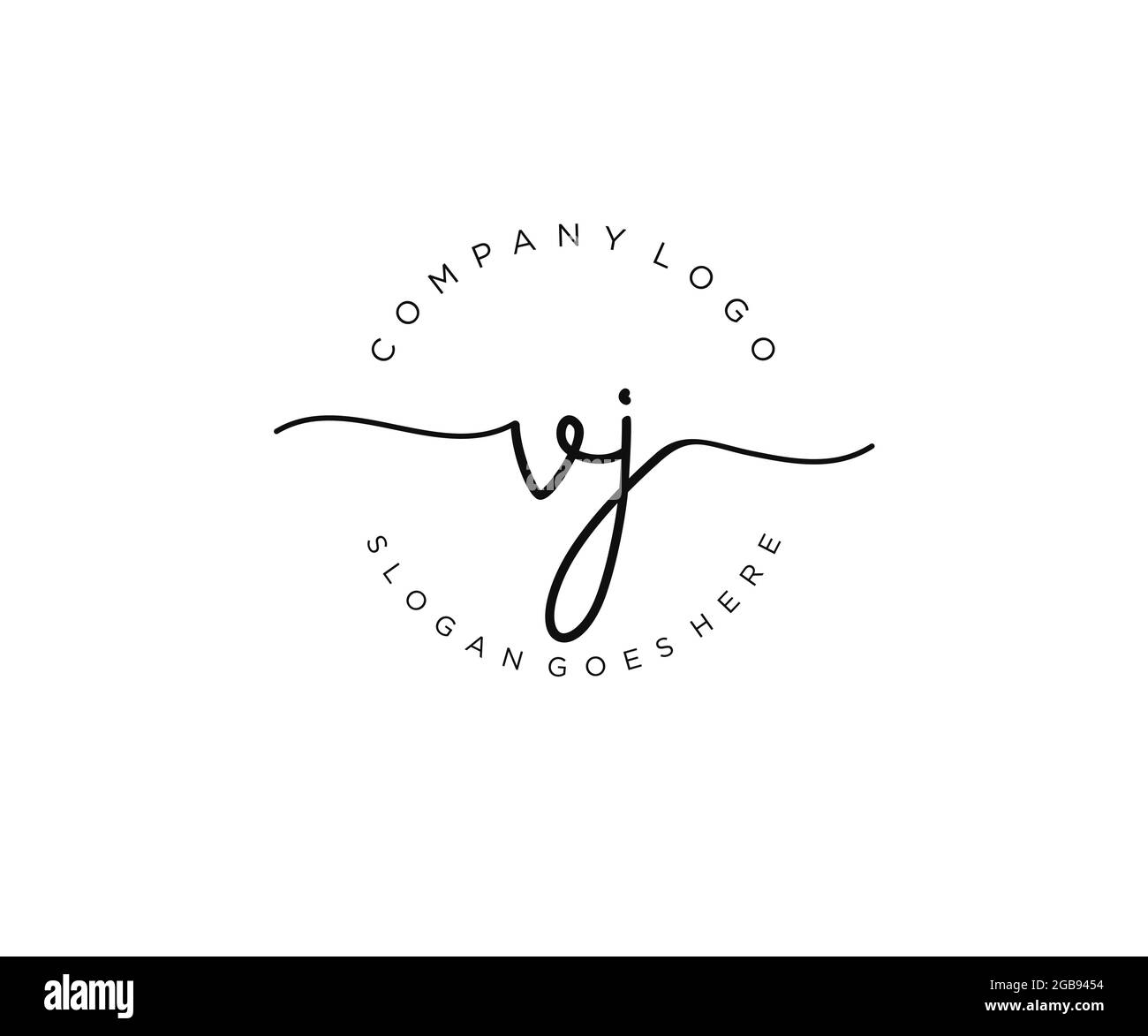 VJ Feminine logo beauty monogram and elegant logo design, handwriting ...