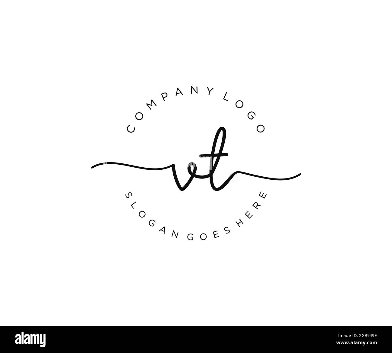 VT Feminine logo beauty monogram and elegant logo design, handwriting ...