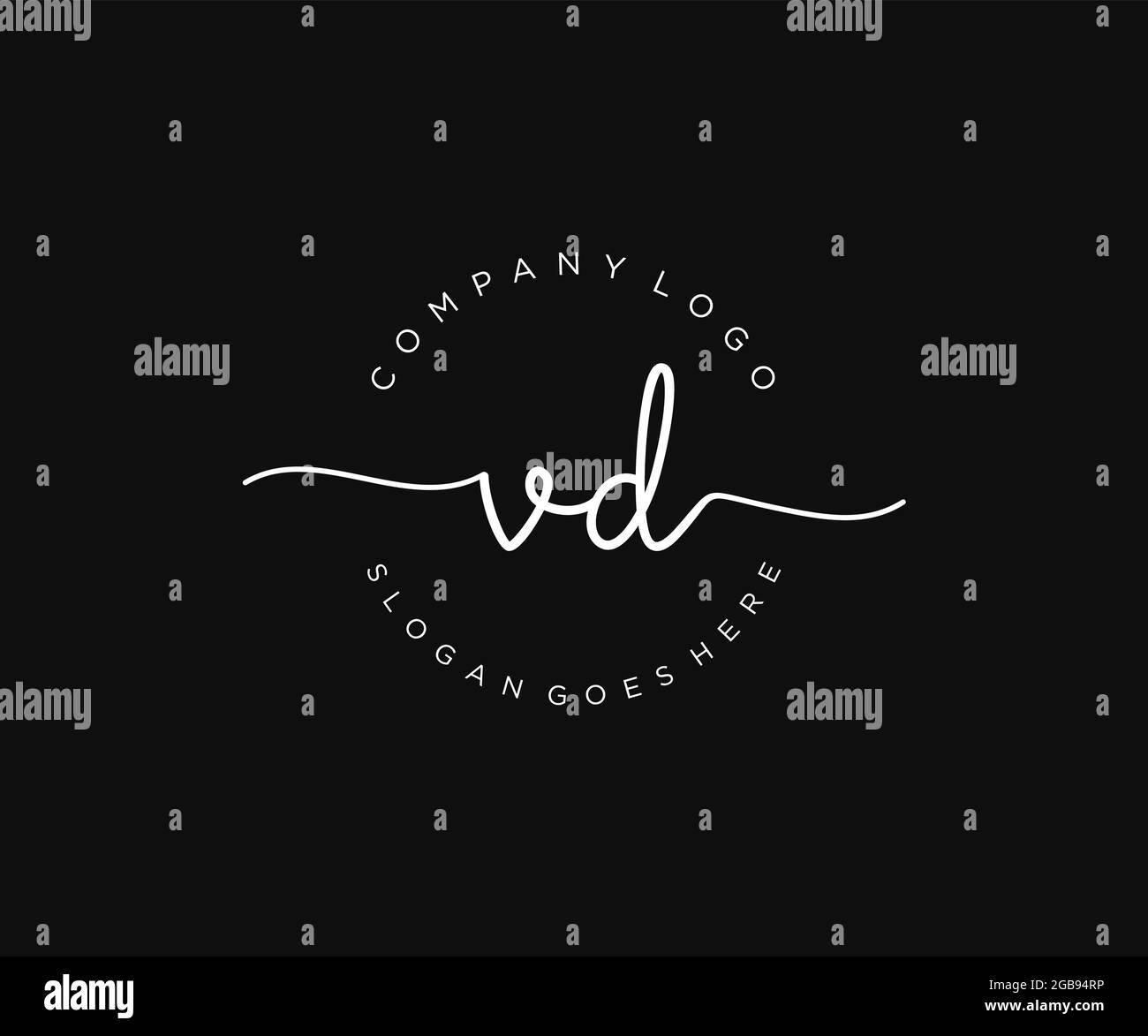 VD Feminine logo beauty monogram and elegant logo design, handwriting ...