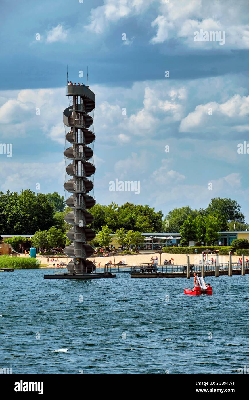 Water level tower, Grosser Goitzschesee, Goitzsche near Bitterfeld ...