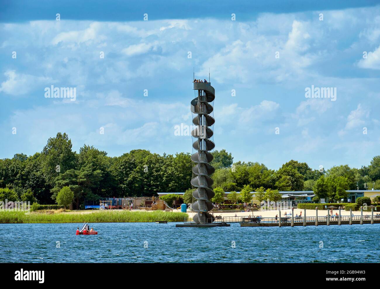 Water level tower, Grosser Goitzschesee, Goitzsche near Bitterfeld ...