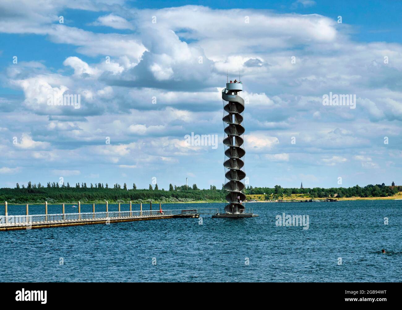 Water level tower, Grosser Goitzschesee, Goitzsche near Bitterfeld ...