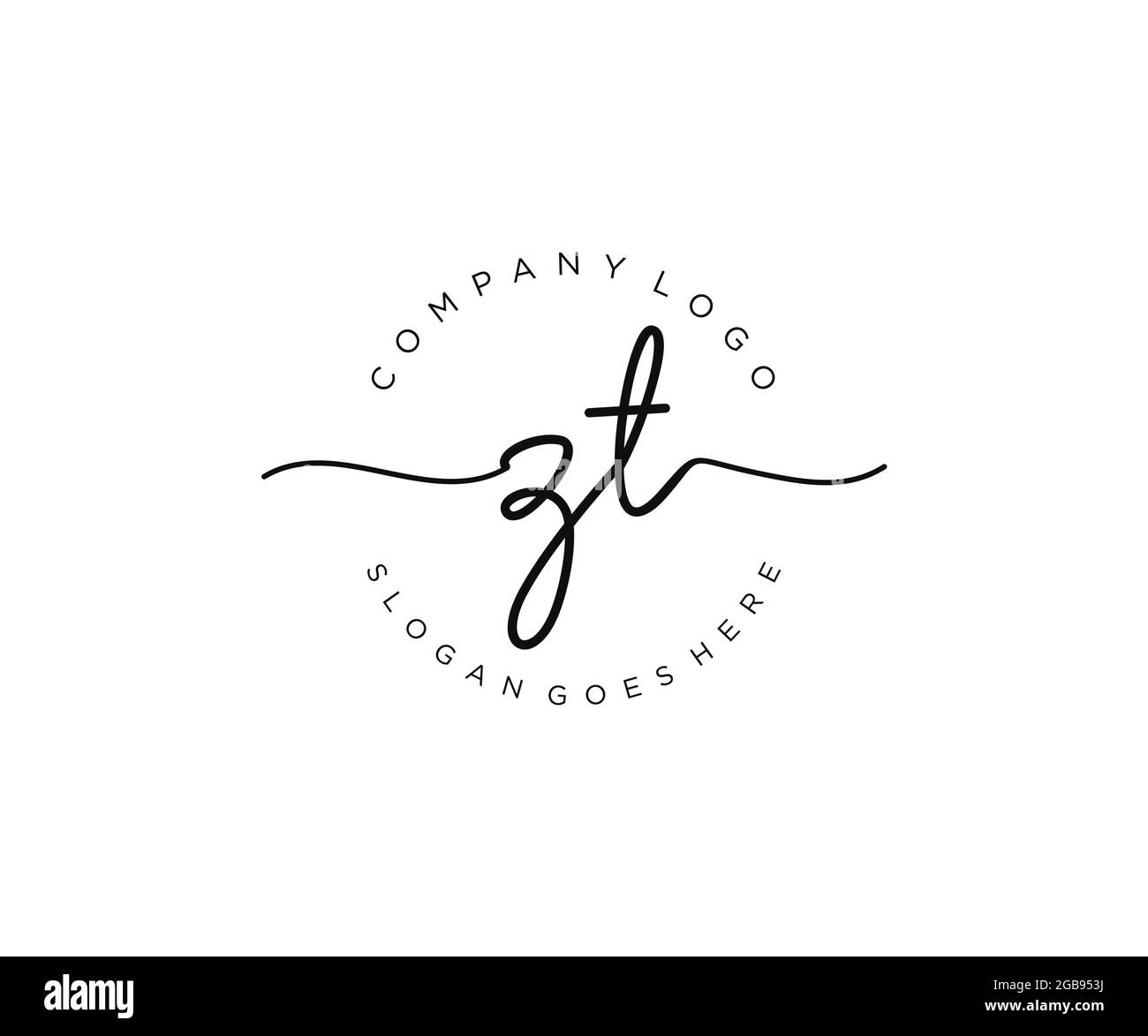 ZT Feminine logo beauty monogram and elegant logo design, handwriting ...