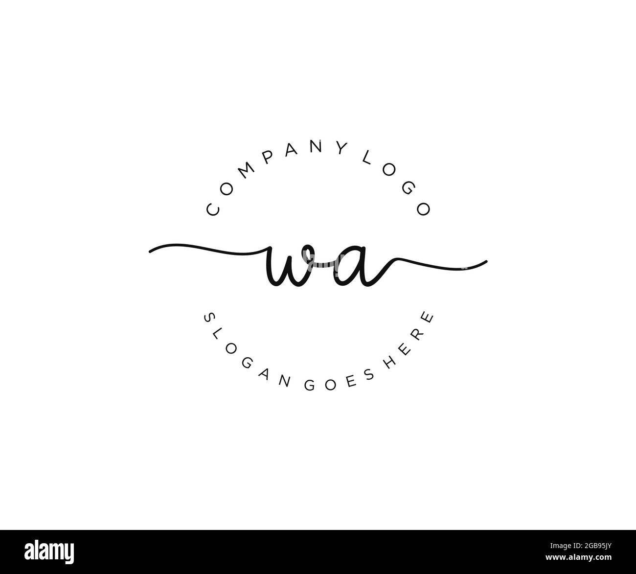 WA Feminine logo beauty monogram and elegant logo design, handwriting ...