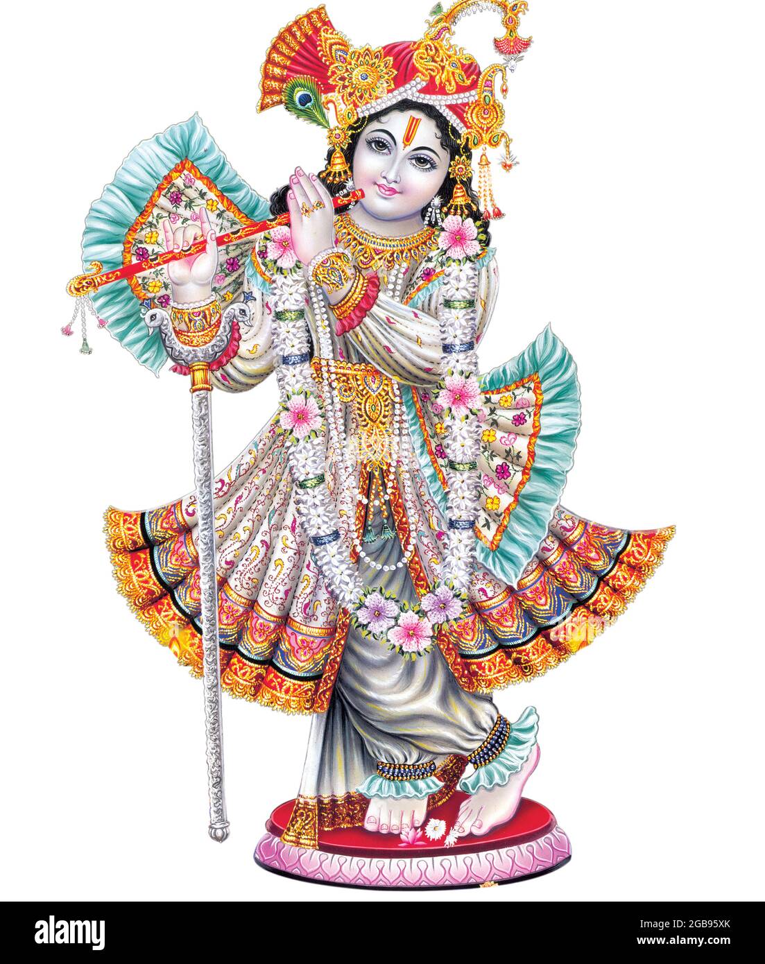 Indian God Lord Krishna with his flute making magical tunes Stock Photo ...