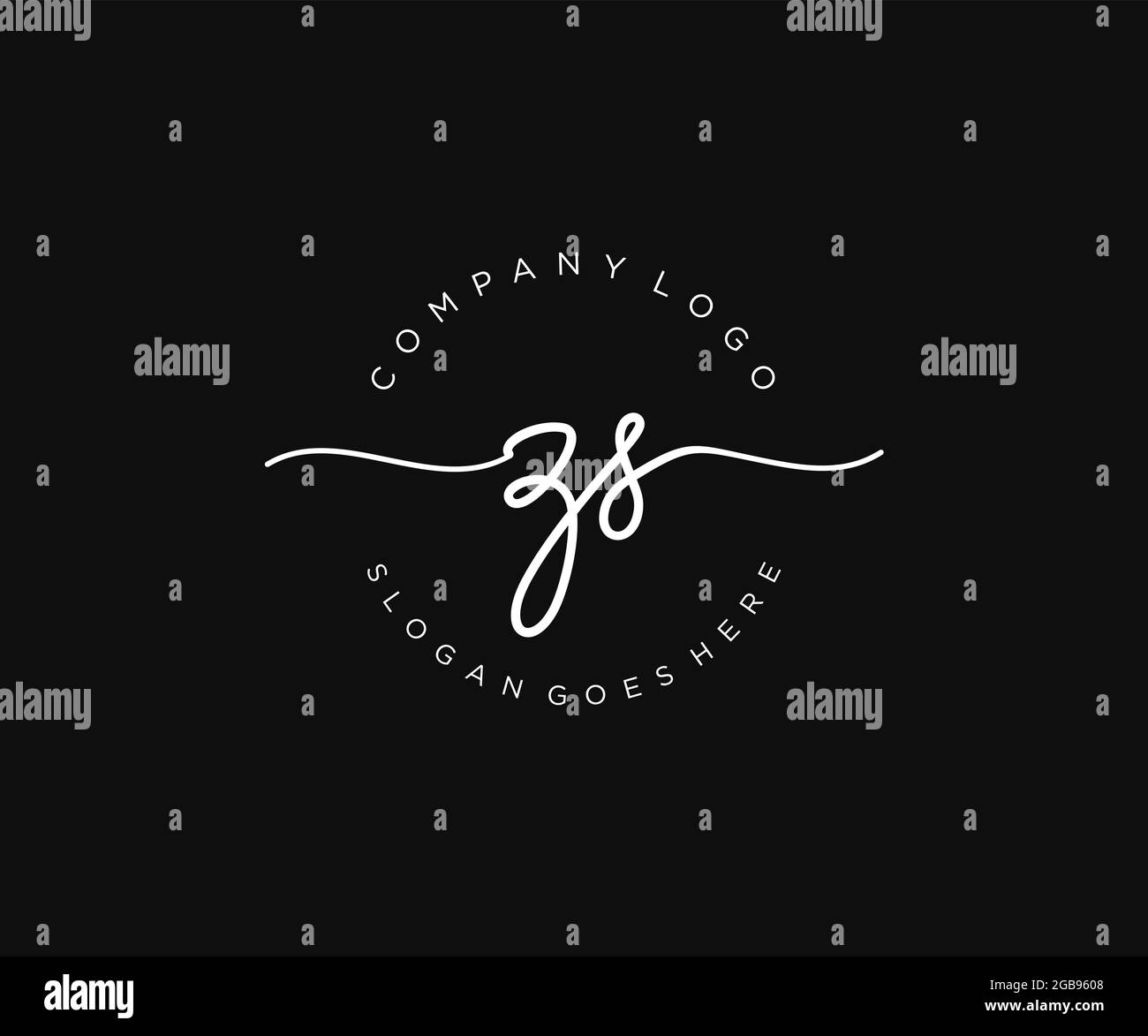 ZS Feminine logo beauty monogram and elegant logo design, handwriting logo of initial signature ...