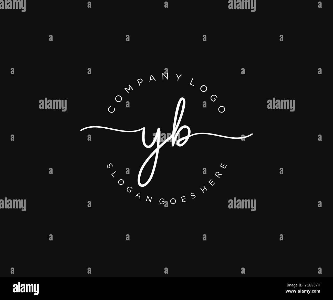 YB Feminine logo beauty monogram and elegant logo design, handwriting ...