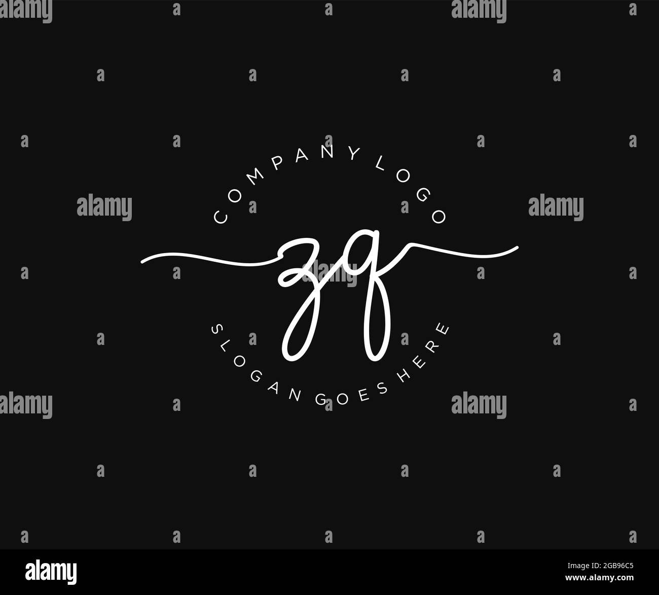 ZQ Feminine logo beauty monogram and elegant logo design, handwriting ...