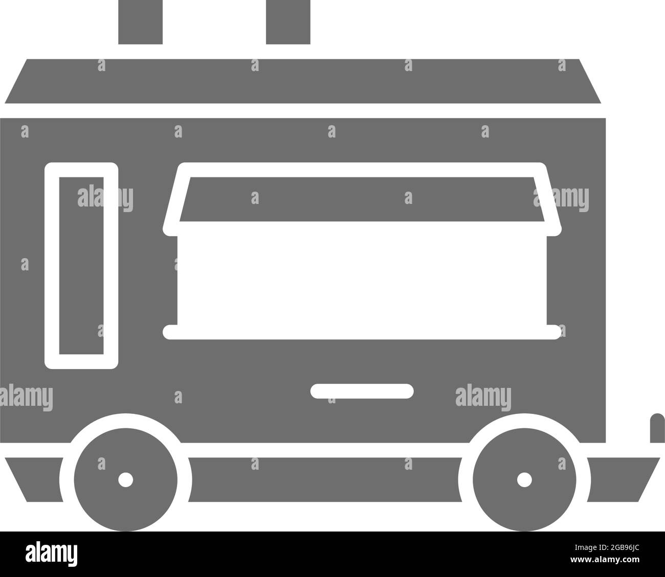 Vector mobile kitchen food trailer gray icon Stock Vector Image & Art ...